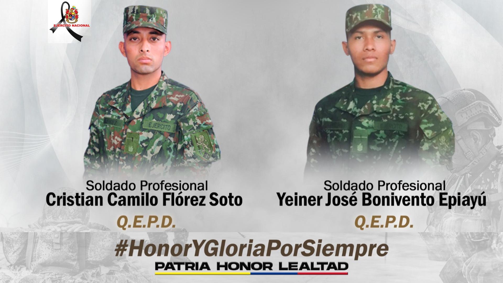 Un wayuu entre los dos soldados asesinados tras combates en Garzón ...